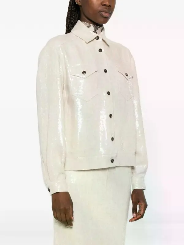 Kiton Sequin-embellished Button-up Jacket