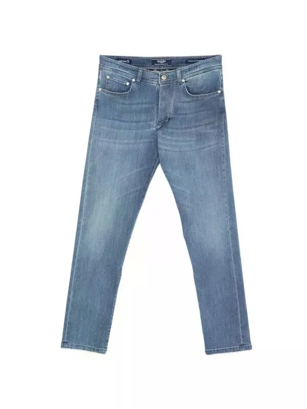 BARBA NAPOLI Faded-effect Slim-fit Jeans - Blue