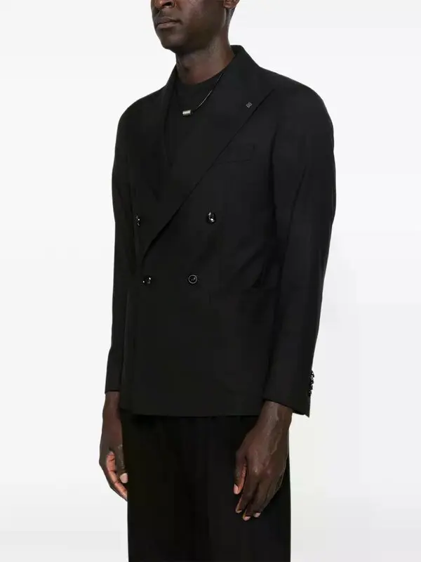 Tagliatore Double-breasted Peak-lapel Jacket - Black