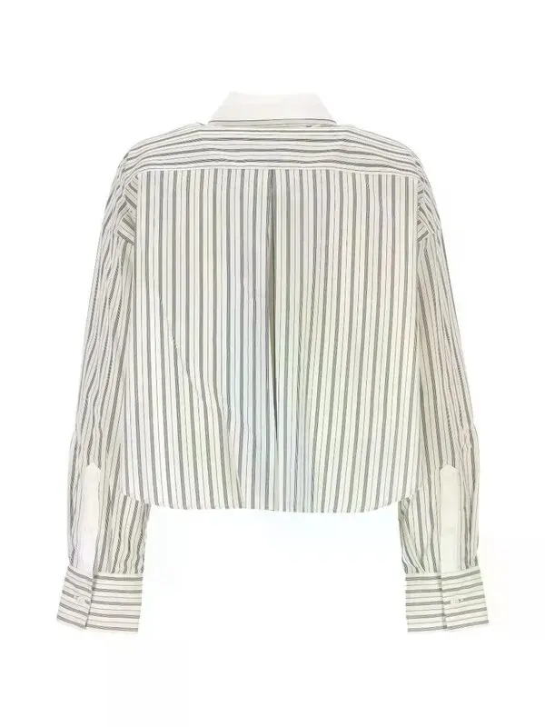 Rag & Bone Marin Striped Cropped Shirt - Neutrals