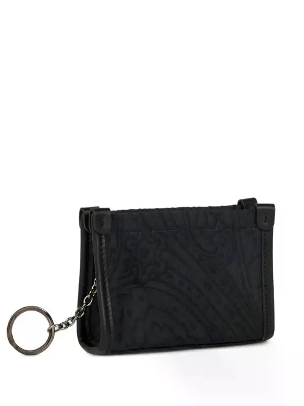 Etro Leather-trimmed Paisley Pouch - Blue