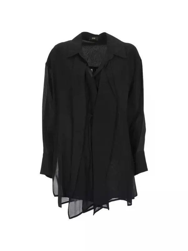 ELEH Semi-sheer Tie-fastening Shirt