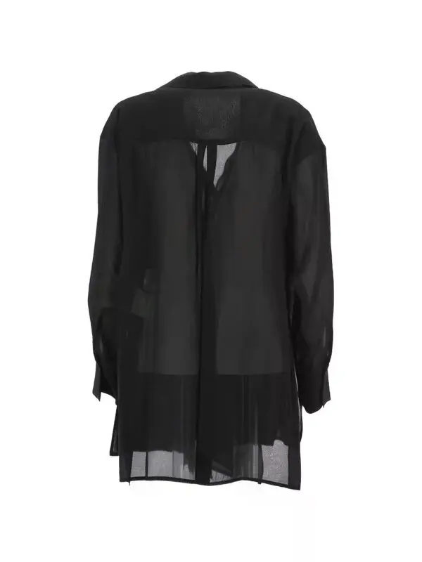 ELEH Semi-sheer Tie-fastening Shirt