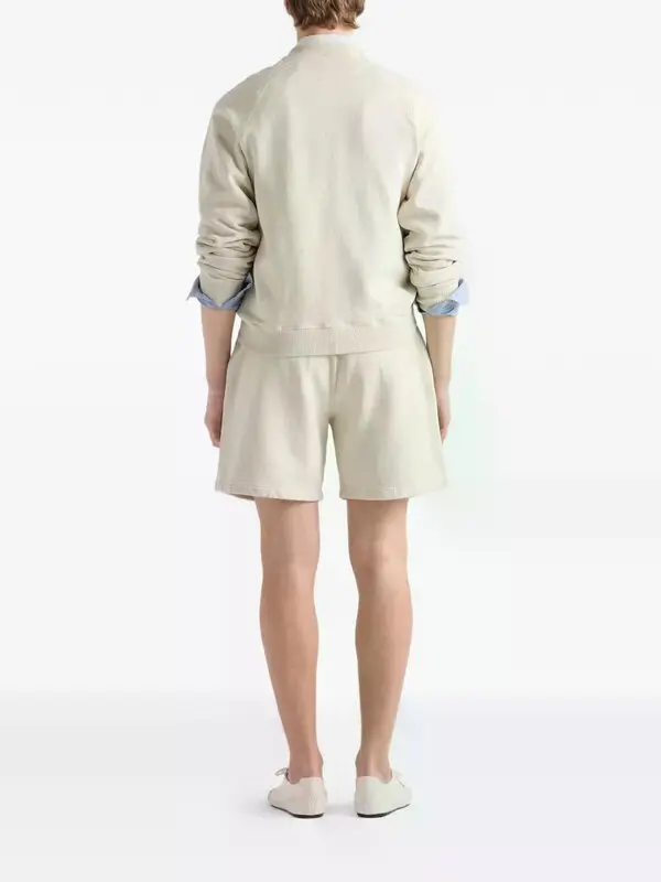 Prada Cotton Bermuda Shorts With Drawstring Waistband - Neutrals