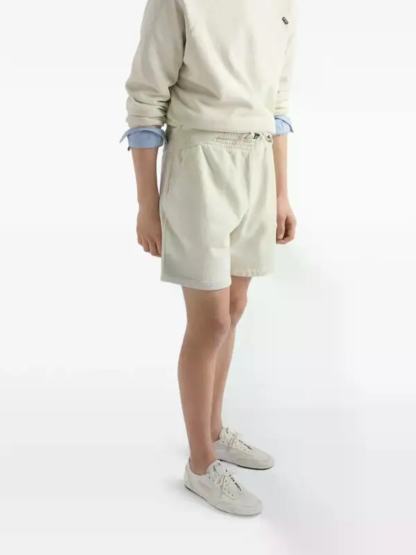 Prada Cotton Bermuda Shorts With Drawstring Waistband - Neutrals