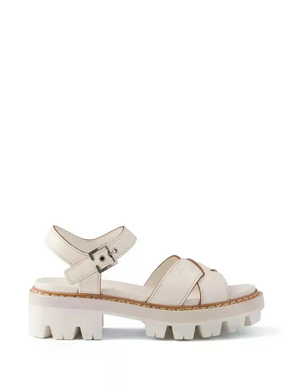 Prada Leather Sandals - Neutrals