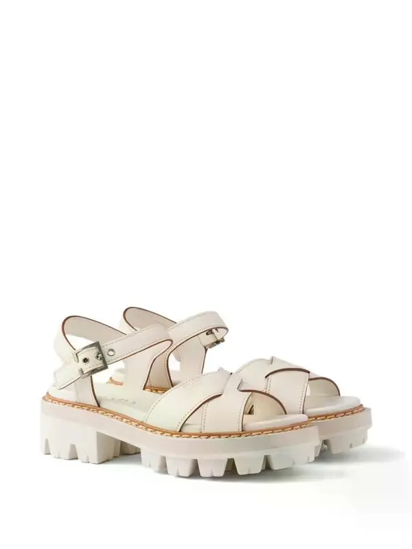 Prada Leather Sandals - Neutrals