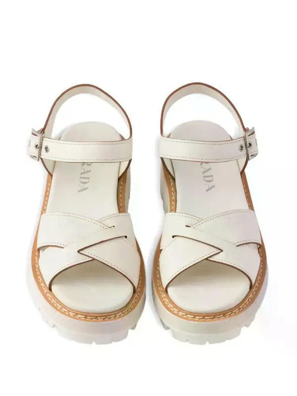 Prada Leather Sandals - Neutrals