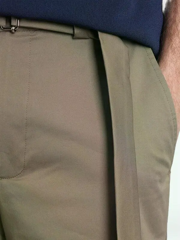 LOW BRAND Belted Twill Shorts