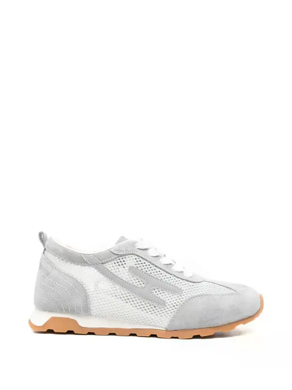 SERGIO MORETTI FIRENZE Mesh-panelled Suede Sneakers