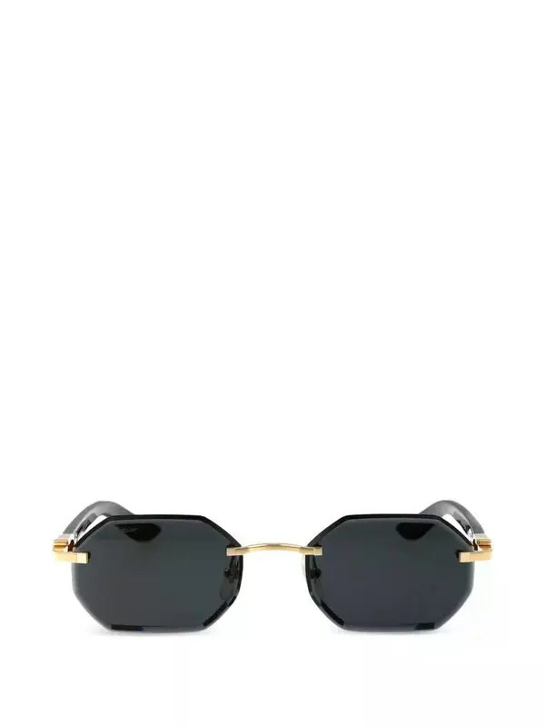 Cartier Geometric Rimless Sunglasses - Black