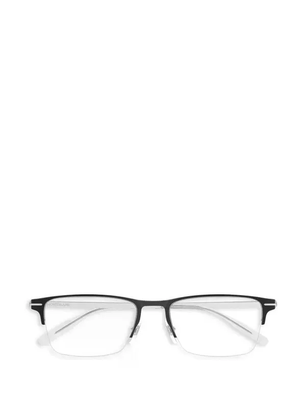 Montblanc Half Rim Rectangle Eyeglasses - Black