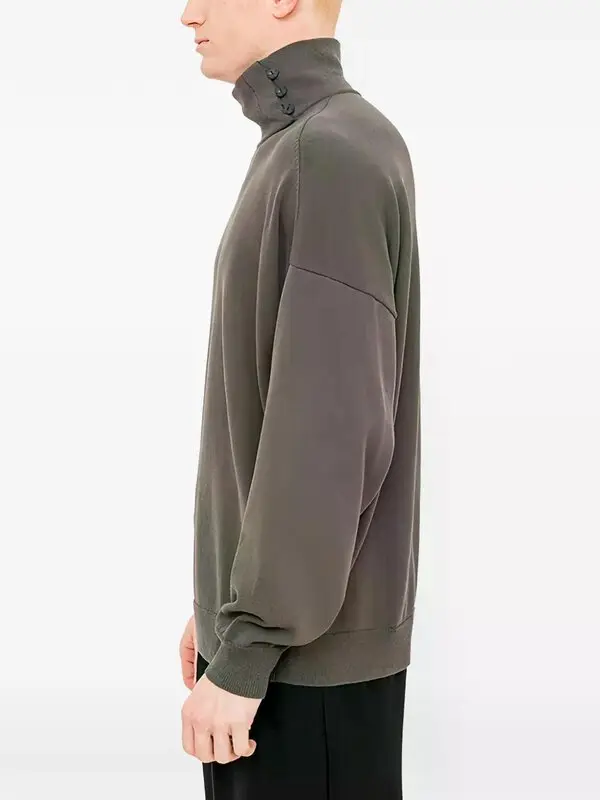 DEVOA Buttoned High-neck Sweater - Grey