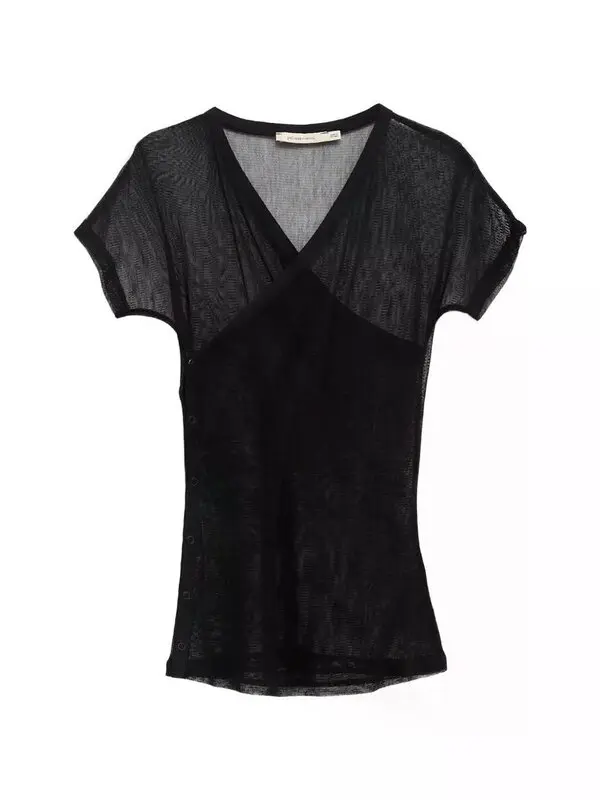 Paloma Wool Olimpia Sheer Wrap T-shirt - Black