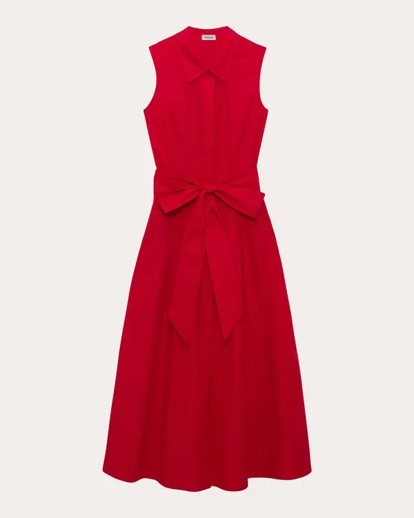 Simkhai Genny Poplin Belted Sleeveless Shirt Dress