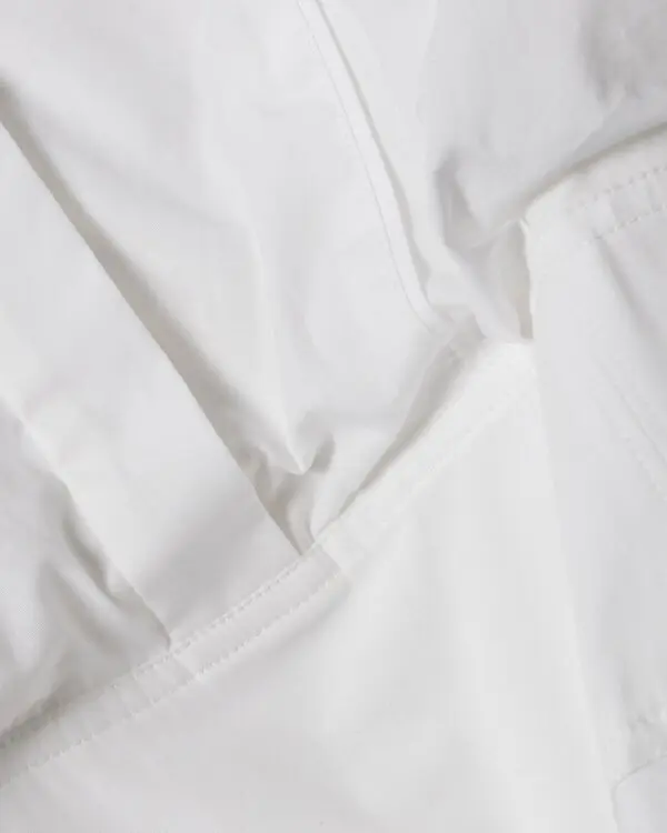Simkhai Effie Poplin Bubble-hem Mini Shirt Dress - White