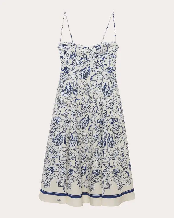 Simkhai Analise Seashell Linen Bustier Midi Dress