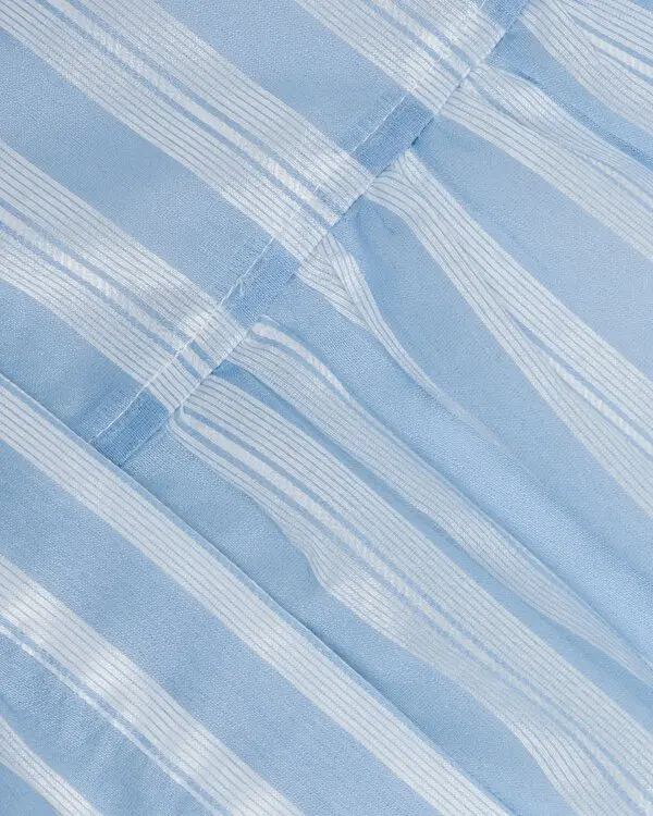 Simkhai Crissy Satin Stripe Drop-waist Shirt Dress - Blue
