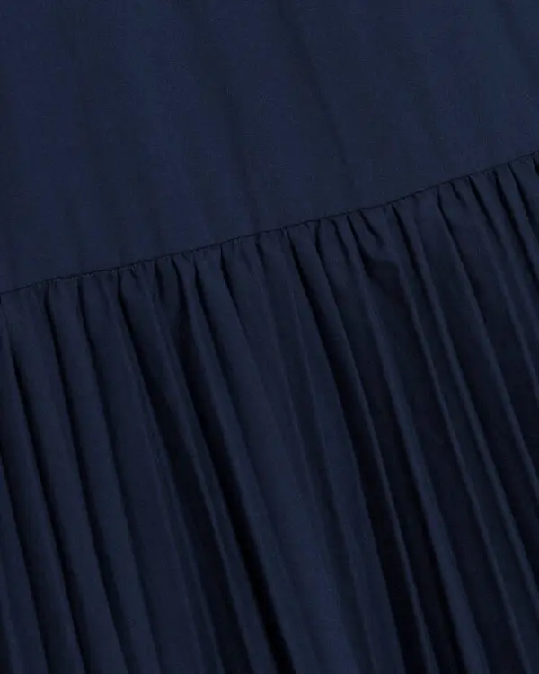 Simkhai Arlo Belted Pleated Maxi Shirt Dress - Blue