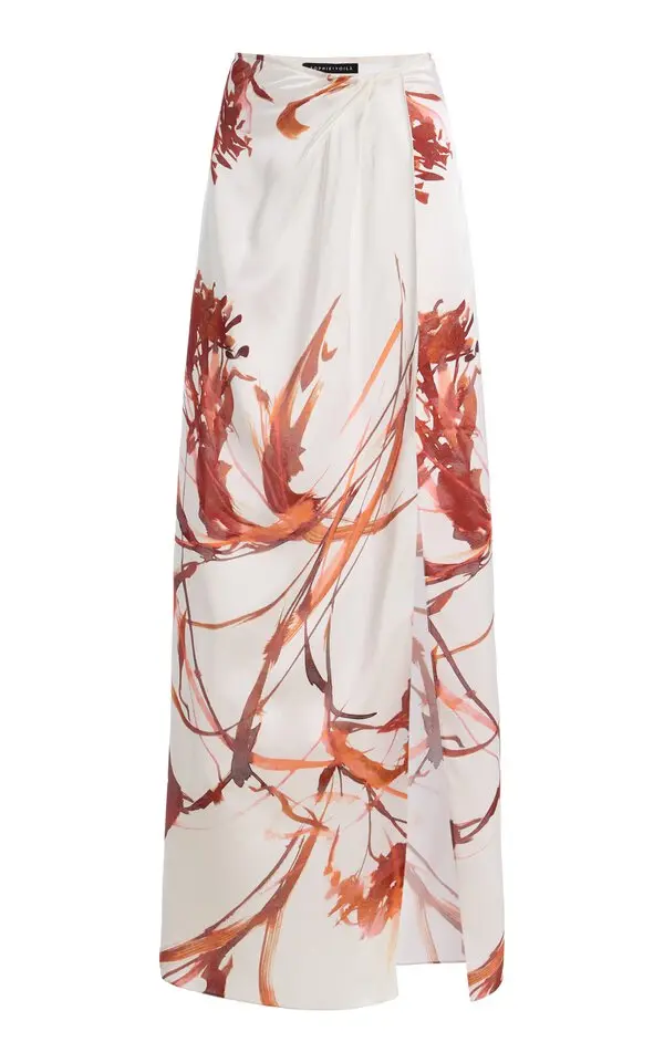 SEV Draped Crepe Maxi Skirt