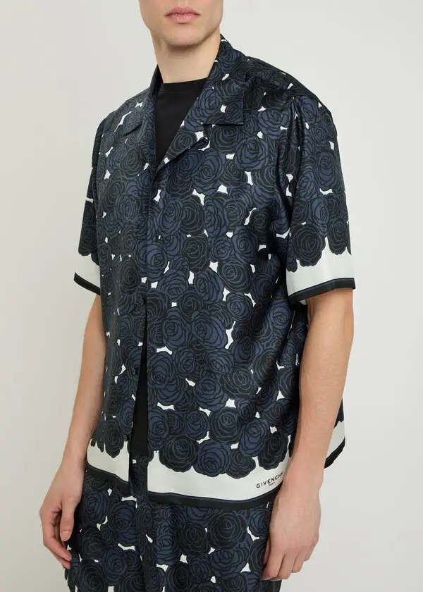 Givenchy Printed Silk Shirt - Navy