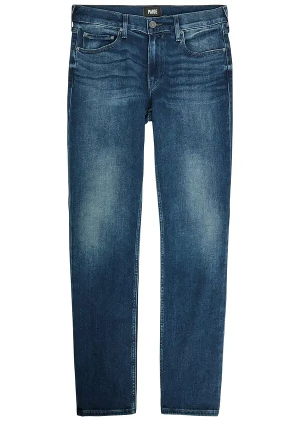 Paige Lennox Slim-leg Jeans - Mid Blu