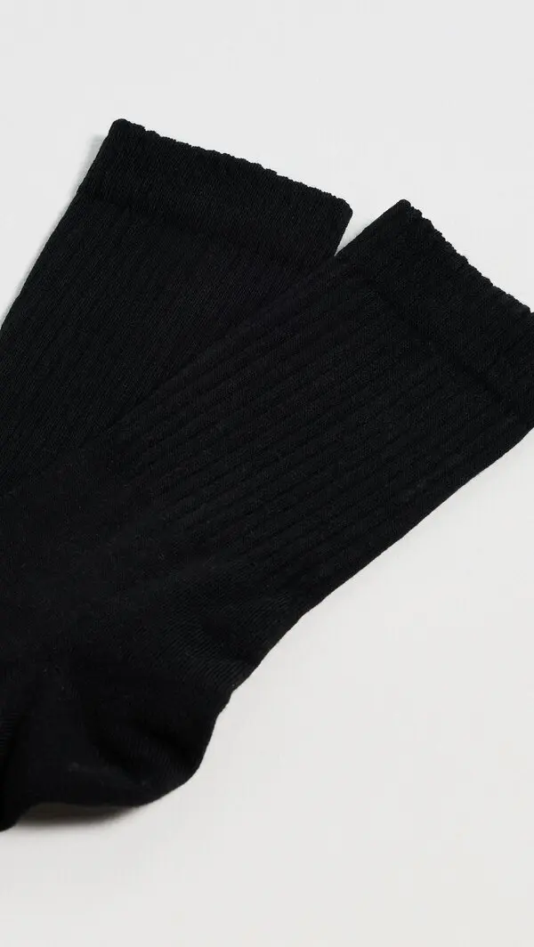Falke Run Rib Crew Socks - Black