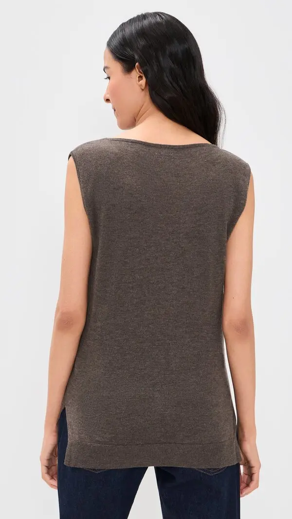 ST. AGNI Fine Merino Tie Waist Knit Top