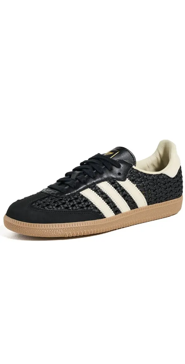 Adidas Samba Og Woven Sneakers - Black/cream White/gold Met