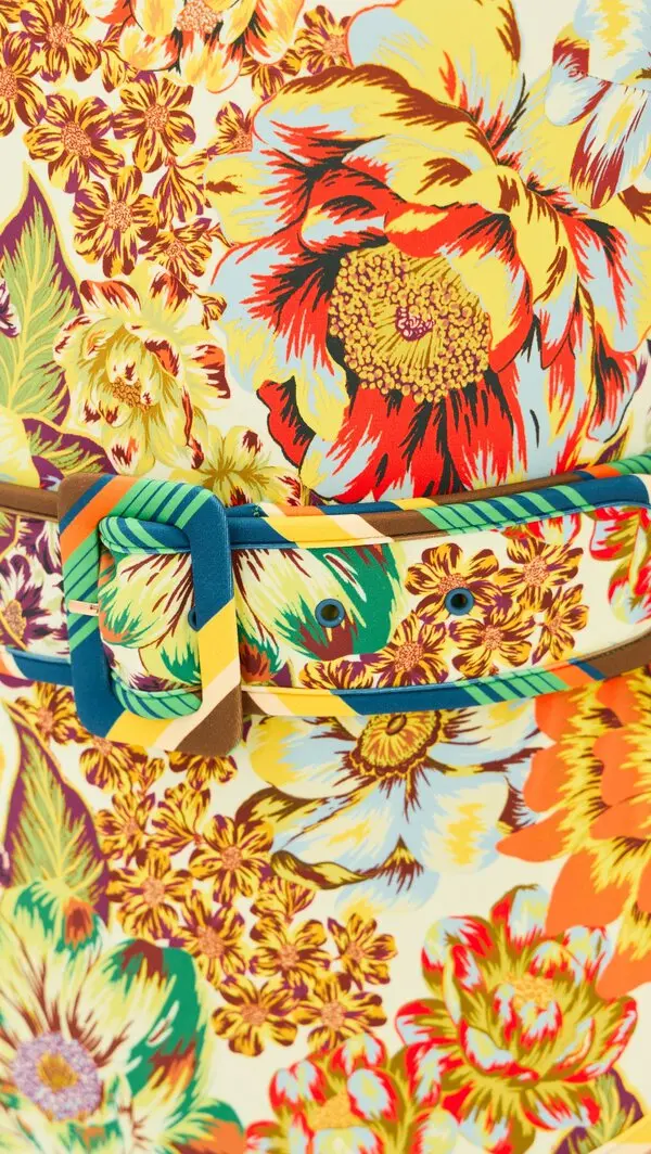 ALEMAIS Belted Floral One-piece Swimsuit