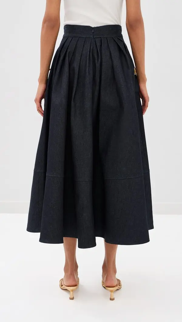 Françoise Joe Denim Midi Skirt