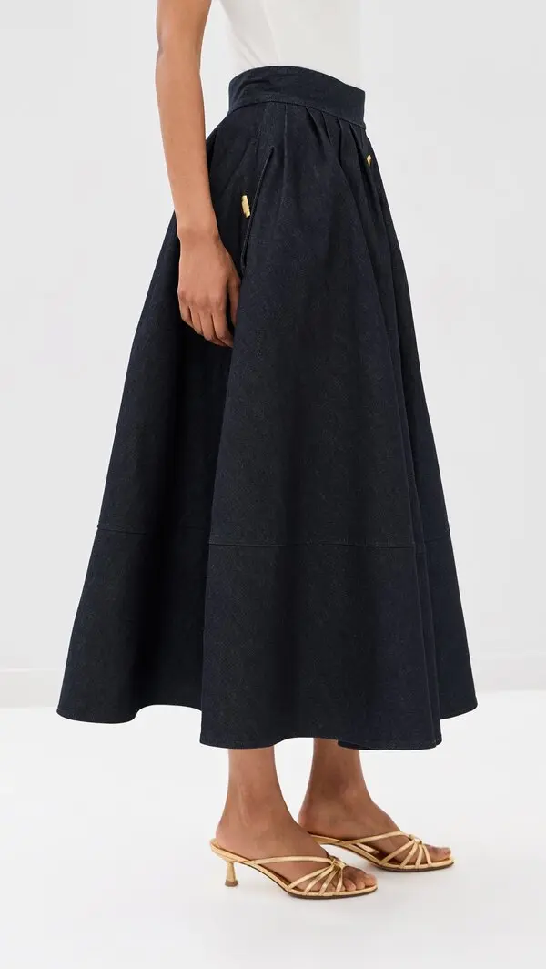 Françoise Joe Denim Midi Skirt