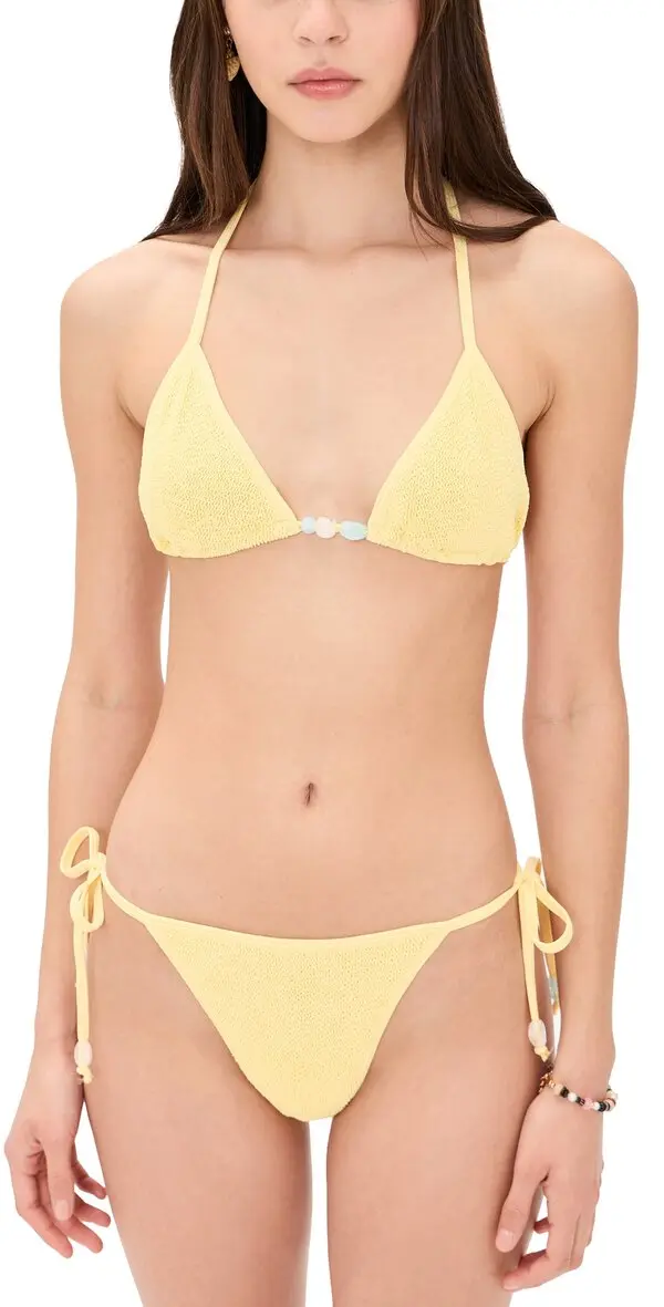 Hunza G Gina Beaded Bikini Set - Butter