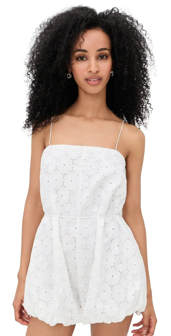 Faithfull The Brand Rosella Romper - Dolce Broderie White