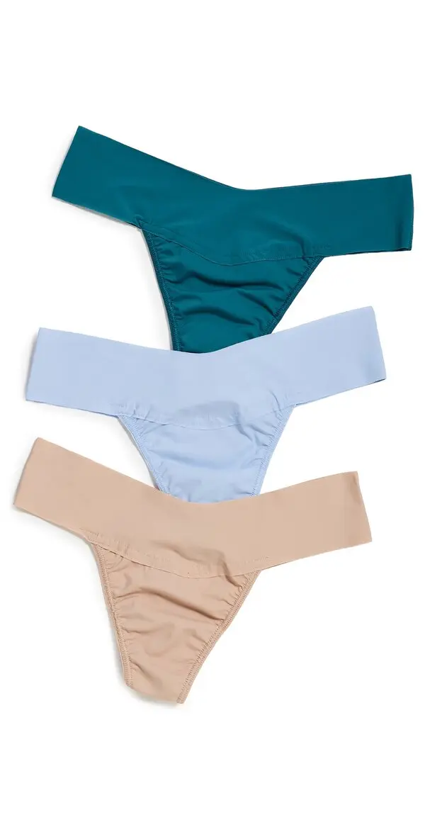 Hanky Panky Breathe Natural Rise Thong 3 Pack - Multi