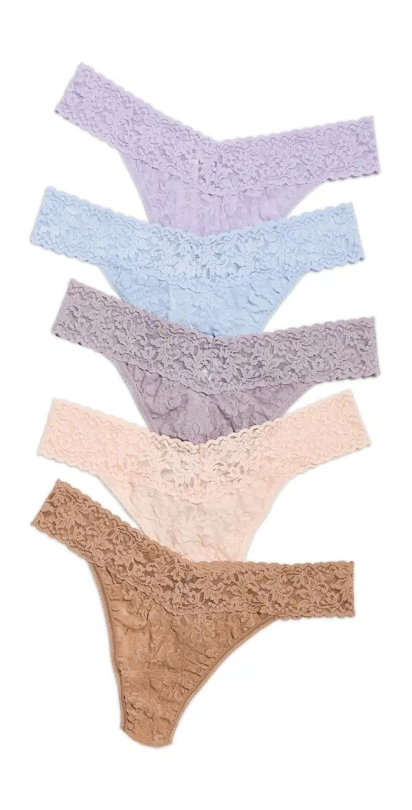 Hanky Panky Signature Lace Original Rise Thong 5 Pack - Pqbf
