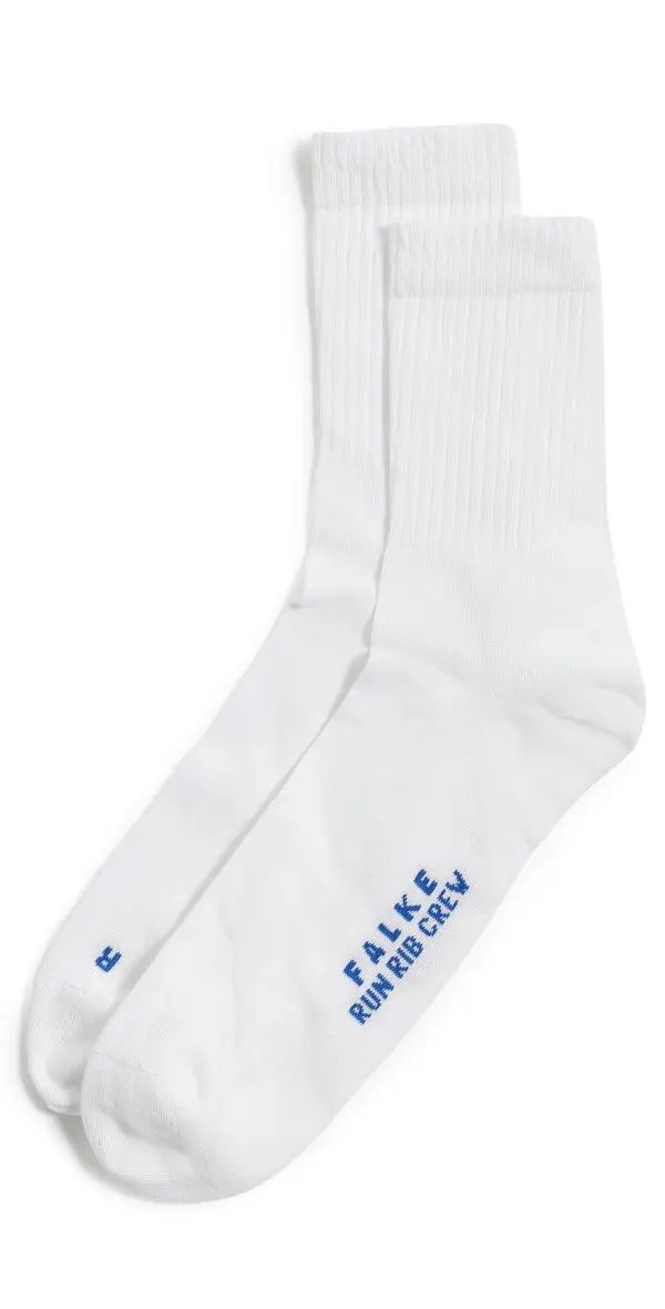 Falke Run Rib Crew Socks - White