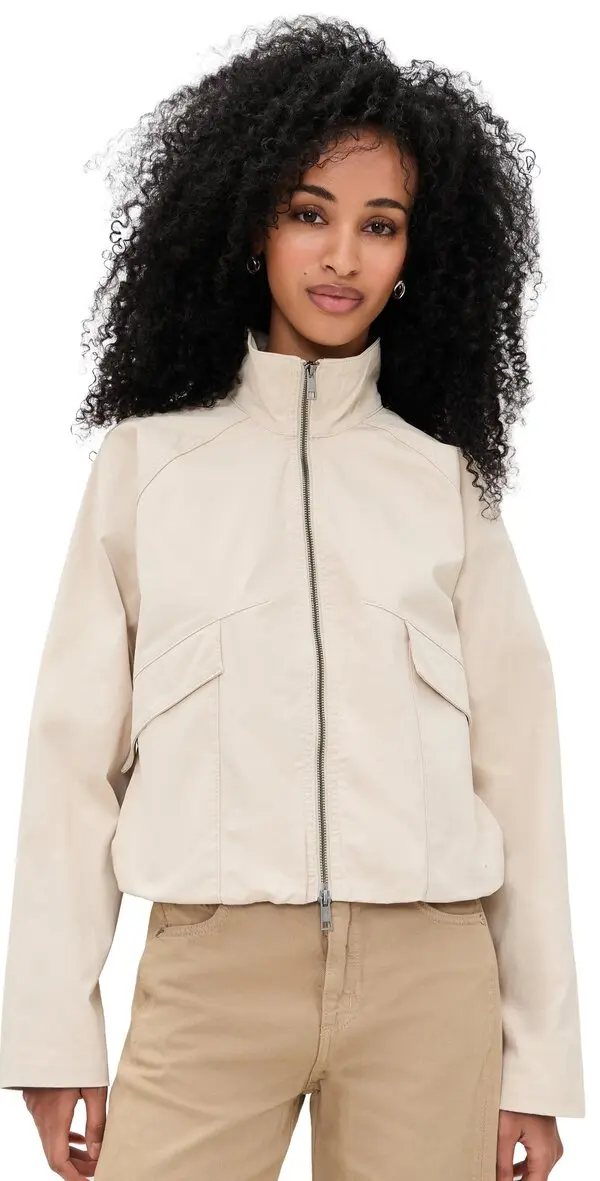 Joe's Jeans Zip-up Bubble Hem Jacket - Stone