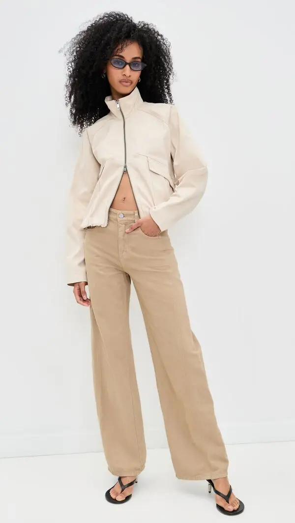 Joe's Jeans Zip-up Bubble Hem Jacket - Stone