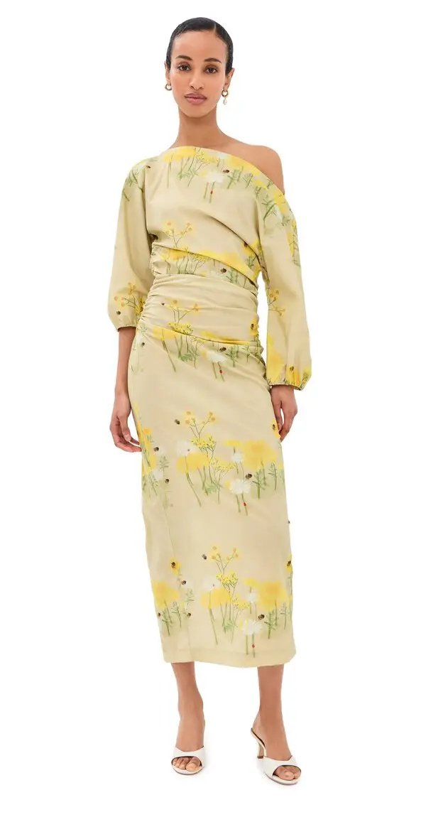 Bernadette Ezra Dress - Yellow Chamomille/sand