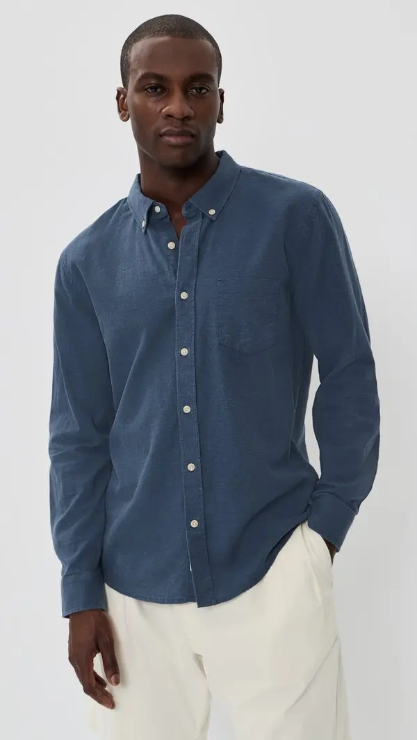 Marine Layer Better Than Linen Shirt - Navy