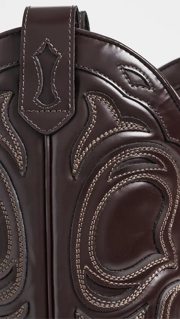 Acne Studios Pointy Leather Cowboy Boots With Bow Detailing