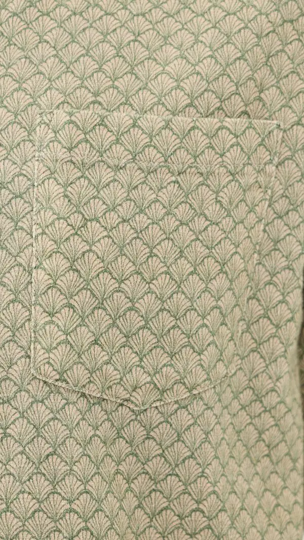 Marine Layer Classic Stretch Selvage Shirt - Sage Shell Print
