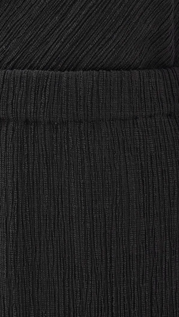 Vince Grid Plisse Midi Skirt - Black