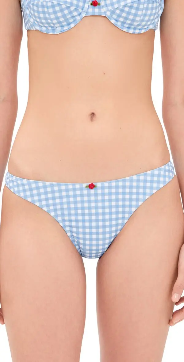BANANHOT Jussy Bikini Bottoms - Light Blue Gingham