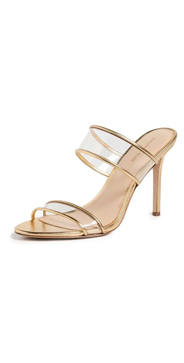 Veronica Beard Asha Piping Sandals - Clear/pale Gold