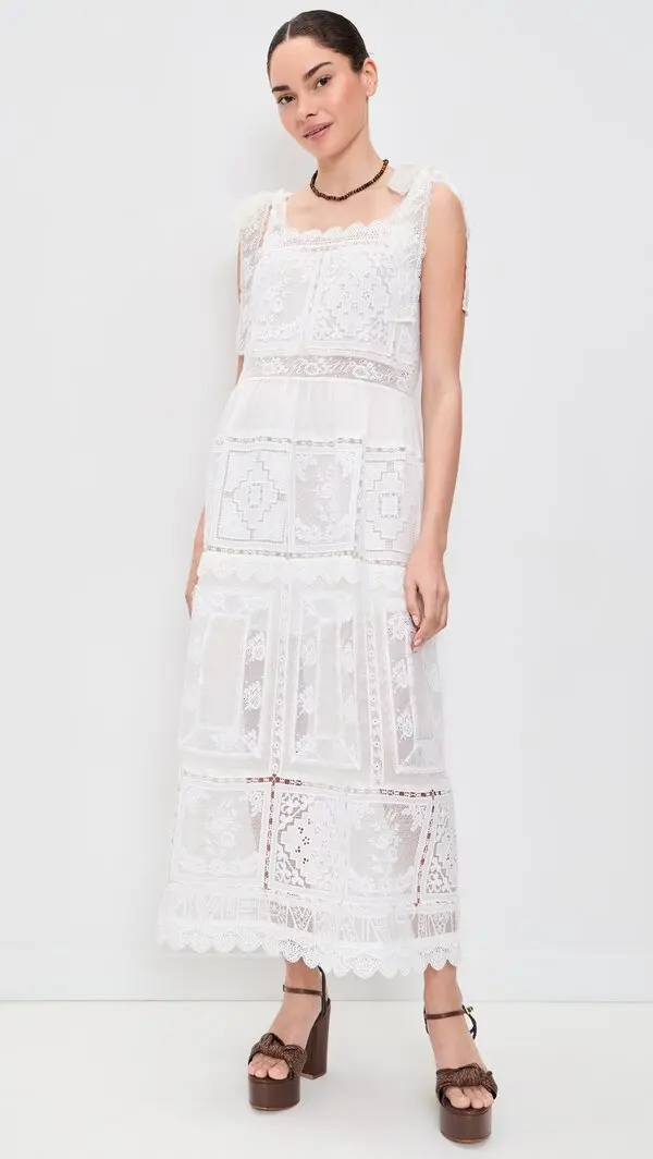 Zimmermann Aster Lace Trim Maxi Slip Dress