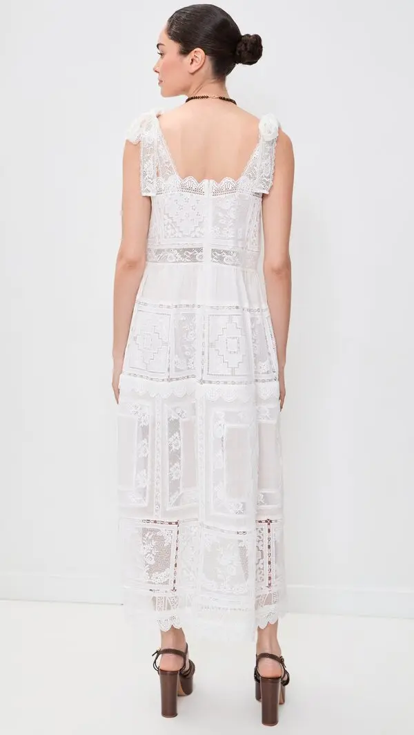 Zimmermann Aster Lace Trim Maxi Slip Dress