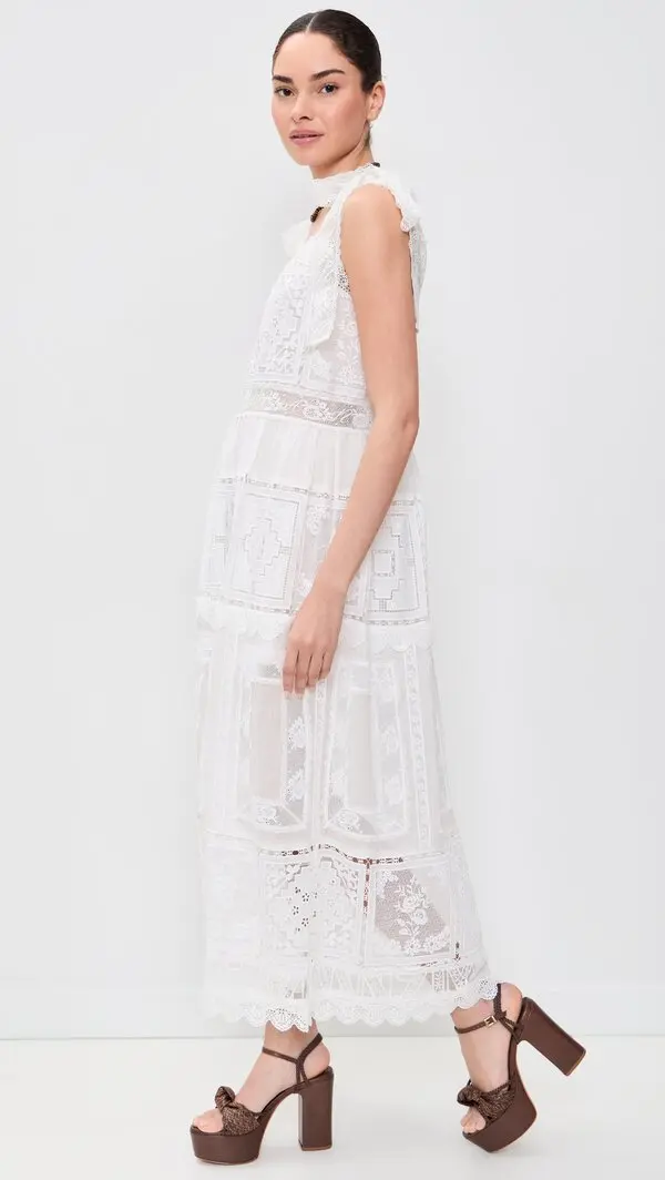 Zimmermann Aster Lace Trim Maxi Slip Dress