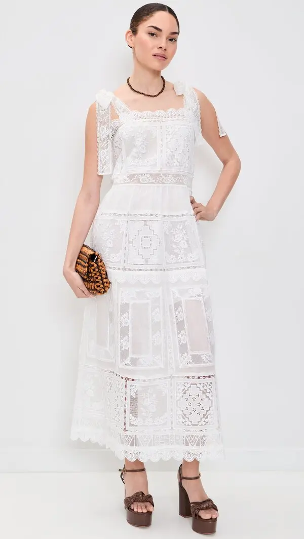 Zimmermann Aster Lace Trim Maxi Slip Dress